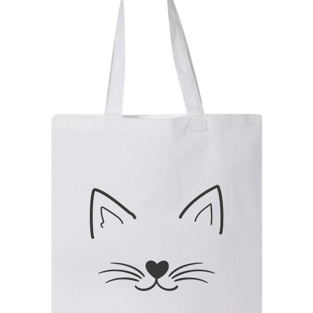 Cute Cat Face Mark Design Tote Bag - Gem